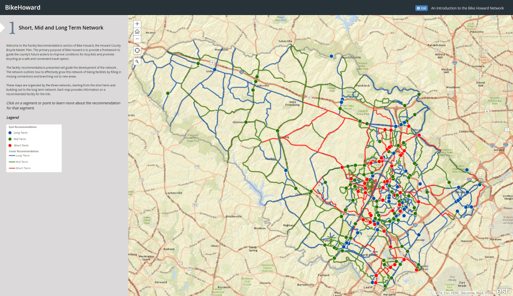 Proposed Bicycle Network – Howard County Bicycle Master Plan